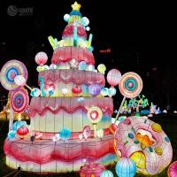 China Custom Waterproof Christmas Cake & Santa LED Lantern Festival Light for Amusement Park & Holiday Event for sale