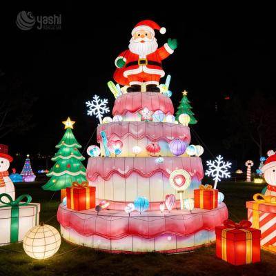 China Custom Waterproof Christmas Cake & Santa LED Lantern Festival Light for Amusement Park & Holiday Event for sale