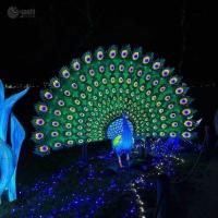 China Custom Peacock LED Lantern Sculpture, Large Fanned‑Tail Peacock Light Display for Outdoor Garden Lantern Festival for sale