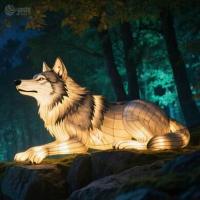 China Custom Wolf Pack LED Lantern Sculpture Set, Wild Animal Light Display for Outdoor Forest‑Theme Lantern Festival for sale