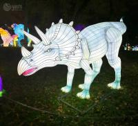 China Realistic Giant Dinosaur Lantern Sculpture for Outdoor Jurassic Theme Park Decoration, Waterproof Lighting for sale