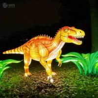 China Realistic Giant Dinosaur Lantern Sculpture for Outdoor Jurassic Theme Park Decoration, Waterproof Lighting for sale