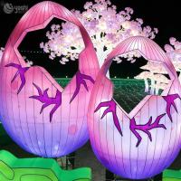 China Custom Dinosaur Hatching Egg Lantern Set, Large‑Size LED Dino Egg Light Sculpture for Theme Park for sale