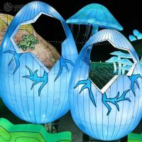 China Custom Dinosaur Hatching Egg Lantern Set, Large‑Size LED Dino Egg Light Sculpture for Theme Park for sale
