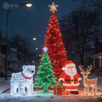 China Custom Christmas Light Sculpture Bundle  Giant Santa, Glowing Reindeer, LED Tree & Gift Boxes for Festival & Mall Decor for sale