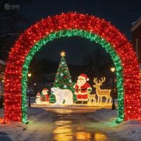 China Custom Christmas Light Sculpture Bundle  Giant Santa, Glowing Reindeer, LED Tree & Gift Boxes for Festival & Mall Decor for sale