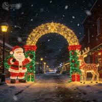 China Custom Christmas Light Sculpture Bundle  Giant Santa, Glowing Reindeer, LED Tree & Gift Boxes for Festival & Mall Decor for sale