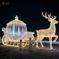 China Custom Giant LED Reindeer & Sleigh Light Sculpture Outdoor Christmas Decoration for Malls, Theme Parks & Festivals for sale