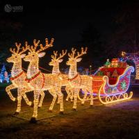 China Custom Giant LED Reindeer & Sleigh Light Sculpture Outdoor Christmas Decoration for Malls, Theme Parks & Festivals for sale