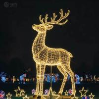 China Custom Giant LED Reindeer & Sleigh Light Sculpture Outdoor Christmas Decoration for Malls, Theme Parks & Festivals for sale