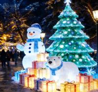 China Custom Giant Snowman & Polar Bear LED Light Set  Waterproof Outdoor Christmas Decor for Malls & Theme Parks for sale