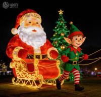 China Large-sized Santa Claus and Reindeer LED Lanterns, Used for Outdoor Large-scale Lighting and Light Show Performances for sale