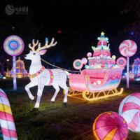 China Custom Giant Reindeer and Sleigh LED Lights Waterproof Outdoor Christmas Mall & Theme Park Decoration for sale