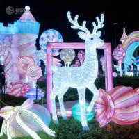 China Custom Giant Reindeer and Sleigh LED Lights Waterproof Outdoor Christmas Mall & Theme Park Decoration for sale