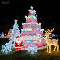 China Custom Giant Reindeer and Sleigh LED Lights Waterproof Outdoor Christmas Mall & Theme Park Decoration for sale