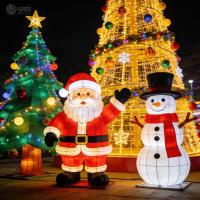 China Custom Giant Santa & Snowman LED Light Set Waterproof Outdoor Christmas Decor for Malls & Parks for sale