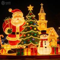 China Custom Giant Santa & Snowman LED Light Set Waterproof Outdoor Christmas Decor for Malls & Parks for sale