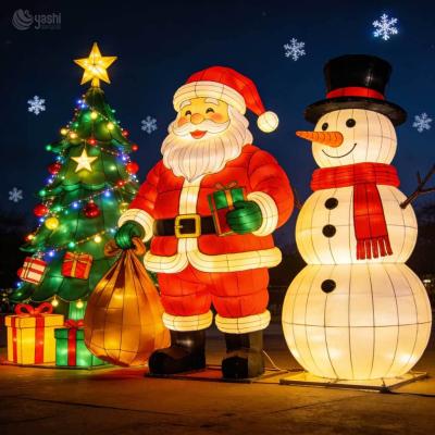 China Custom Giant Santa & Snowman LED Light Set Waterproof Outdoor Christmas Decor for Malls & Parks for sale