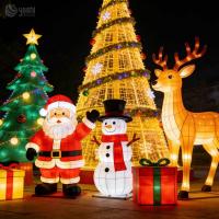 China Custom Giant Santa & Snowman LED Light Set Waterproof Outdoor Christmas Decor for Malls & Parks for sale