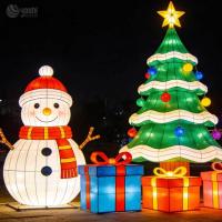 China Custom Santa Sleigh & Reindeer LED Light Sculpture, Christmas Sleigh Light Set for Plaza & Mall Holiday Exhibition for sale