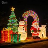 China Custom Santa Sleigh & Reindeer LED Light Sculpture, Christmas Sleigh Light Set for Plaza & Mall Holiday Exhibition for sale