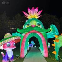 China Custom Large Cactus Arch Lantern Light Show Outdoor Waterproof LED Sculpture for Halloween & Christmas for sale