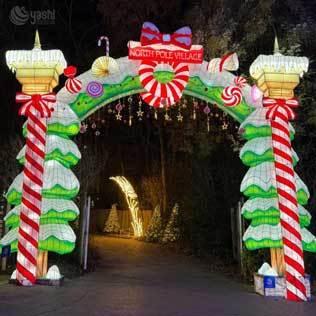 China Customizable Large Christmas Arch LED Light Decoration for Theme Parks, Zoos & Festival Entrance Decor for sale