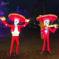 China Large Mexican Sugar Skull Lantern Sculpture - Custom Light Festival & Halloween Lighting Decor Solution for sale