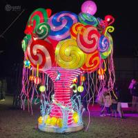 China Large Mexican Sugar Skull Lantern Sculpture - Custom Light Festival & Halloween Lighting Decor Solution for sale