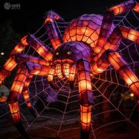 China Giant Custom Spider LED Lantern with Web - Halloween & Light Festival Outdoor Decor Lighting for sale