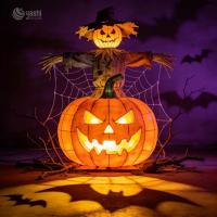 China Giant Custom Spider LED Lantern with Web - Halloween & Light Festival Outdoor Decor Lighting for sale