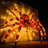 China Giant Custom Spider LED Lantern with Web - Halloween & Light Festival Outdoor Decor Lighting for sale
