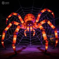 China Giant Halloween Skull Lantern Custom Waterproof LED Skeleton Light for Theme Park Decoration for sale