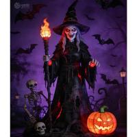 China Giant Halloween Witch Lantern Custom Waterproof LED Witch Light for Outdoor Festival & Theme Park Decoration for sale