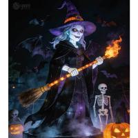 China Giant Halloween Witch Lantern Custom Waterproof LED Witch Light for Outdoor Festival & Theme Park Decoration for sale