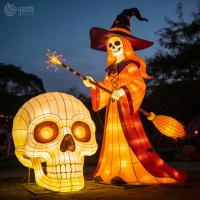 China Large-Scale Scary Zone Lighting Design | Giant Outdoor Halloween LED Witch Light Decor for sale
