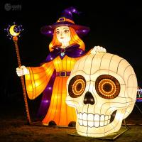 China Large-Scale Scary Zone Lighting Design | Giant Outdoor Halloween LED Witch Light Decor for sale