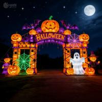 China Customized Halloween Outdoor LED Inflatable Archway Lanterns for Entrance Decoration, Pumpkin Theme for sale