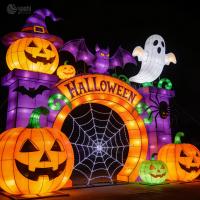 China Customized Halloween Outdoor LED Inflatable Archway Lanterns for Entrance Decoration, Pumpkin Theme for sale