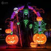 China Customized Halloween Outdoor LED Inflatable Archway Lanterns for Entrance Decoration, Pumpkin Theme for sale