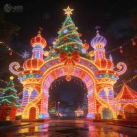 China Fairy Tale Christmas Arch Light Sculpture, Custom Outdoor LED Festival Lantern Archway for Light Show for sale