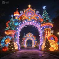 China Fairy Tale Christmas Arch Light Sculpture, Custom Outdoor LED Festival Lantern Archway for Light Show for sale