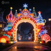 China Fairy Tale Christmas Arch Light Sculpture, Custom Outdoor LED Festival Lantern Archway for Light Show for sale