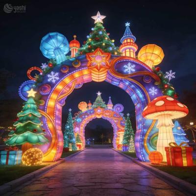 China Fairy Tale Christmas Arch Light Sculpture, Custom Outdoor LED Festival Lantern Archway for Light Show for sale