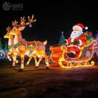 China Santa Claus Reindeer Sleigh Light Sculpture Set, Custom Outdoor LED Christmas Lantern for Light Festival for sale