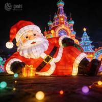 China Custom Giant Lying Santa Claus LED Motif Light, Outdoor Waterproof Christmas Light Sculpture For Plaza Festival Display for sale