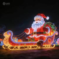 China Custom Giant Lying Santa Claus LED Motif Light, Outdoor Waterproof Christmas Light Sculpture For Plaza Festival Display for sale
