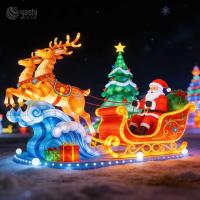 China Santa Claus Reindeer Sleigh LED Lantern - Large Outdoor Christmas Motif Light for Festival Decoration for sale