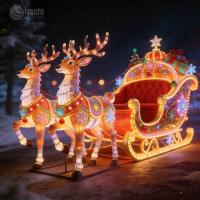 China Santa Claus Reindeer Sleigh LED Lantern - Large Outdoor Christmas Motif Light for Festival Decoration for sale