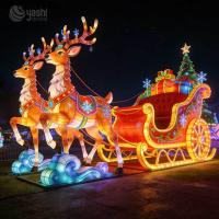 China Santa Claus Reindeer Sleigh LED Lantern - Large Outdoor Christmas Motif Light for Festival Decoration for sale